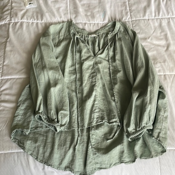 Tops | Mint Green Linen Blend Tunic | Poshmark